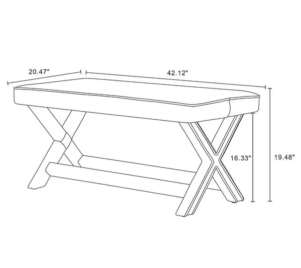 MANHATTAN COMFORT Abigail Rectangle Bench