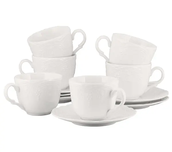 10 STRAWBERRY STREET Set Of 6 Valentina Cup & S Aucer - One-color