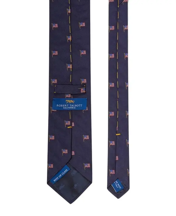 Robert Talbott American Flag Printed Necktie - Navy