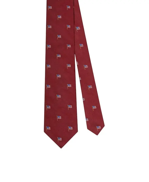 Robert Talbott American Flag Printed Necktie - Red