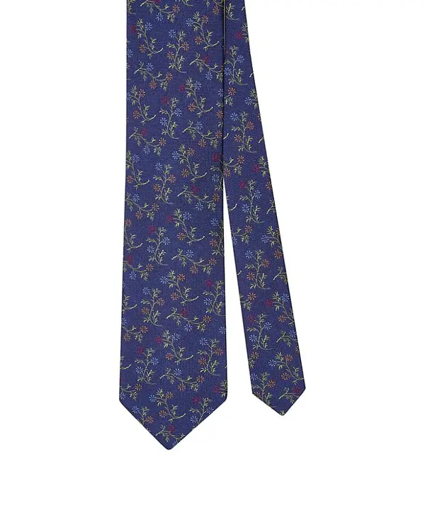 Robert Talbott Floral Vine Necktie - Navy
