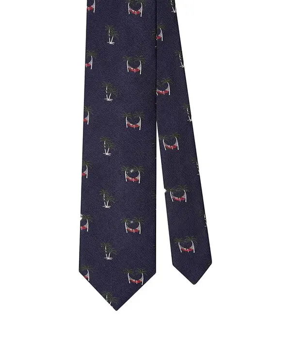 Robert Talbott Silk Palm Hammock Necktie - Navy