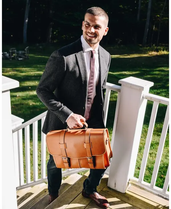 KORCHMAR Garfield Leather Laptop Briefcase - Tan