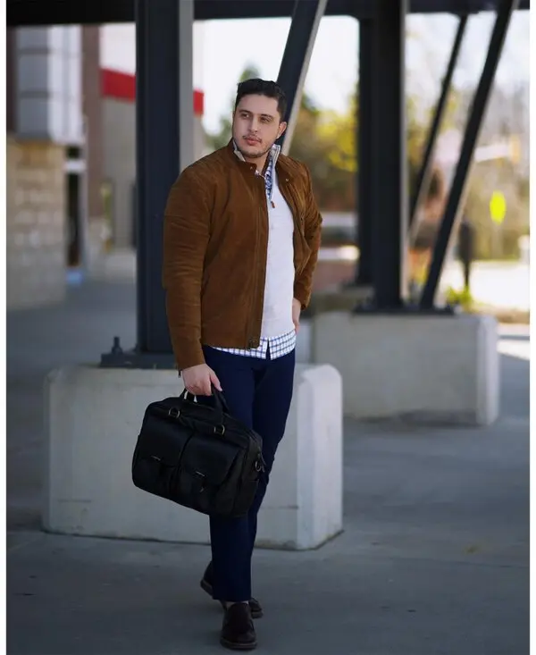 KORCHMAR Barton Leather Laptop Briefcase - Black