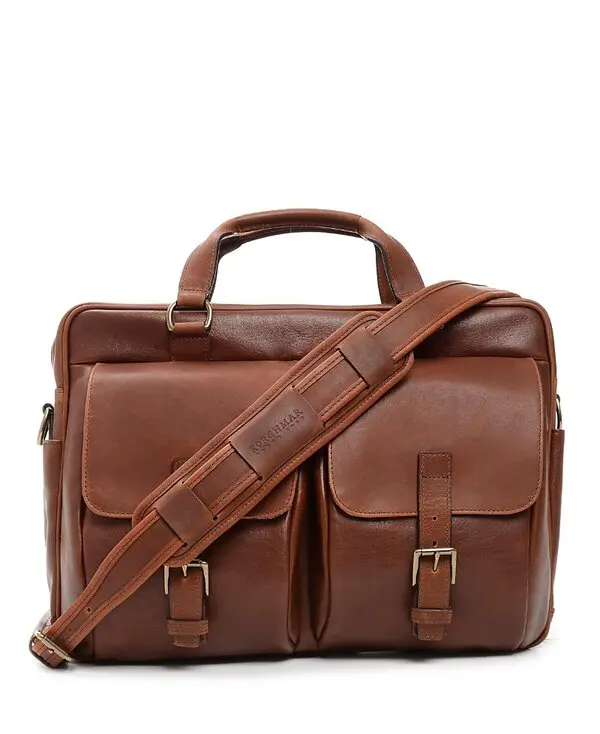 KORCHMAR Barton Leather Laptop Briefcase - Chocolate
