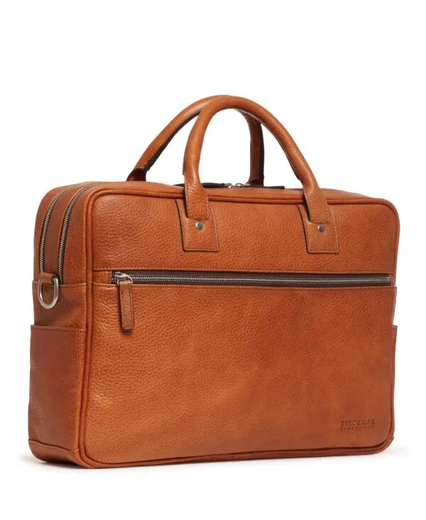 KORCHMAR Leather Laptop Briefcase - Pebbled Tan