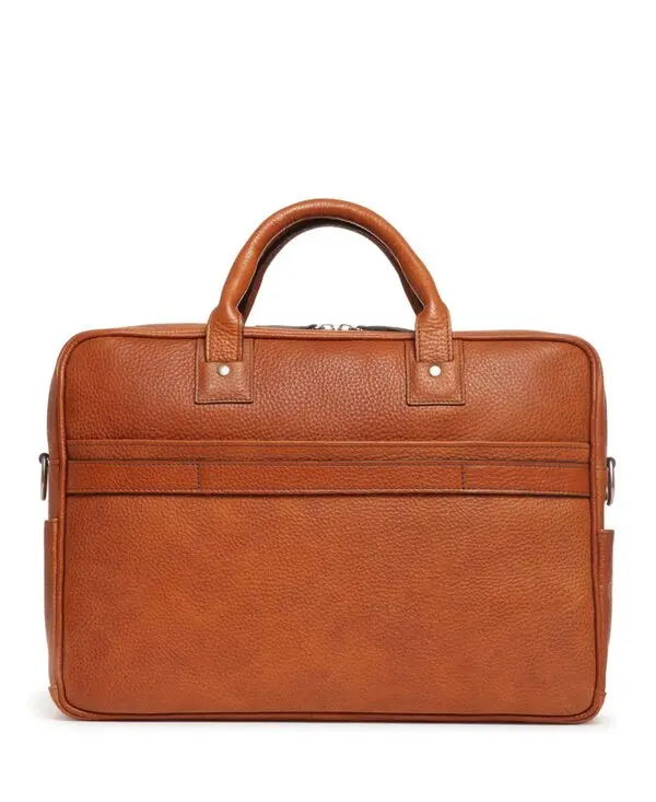 KORCHMAR Leather Laptop Briefcase - Pebbled Tan