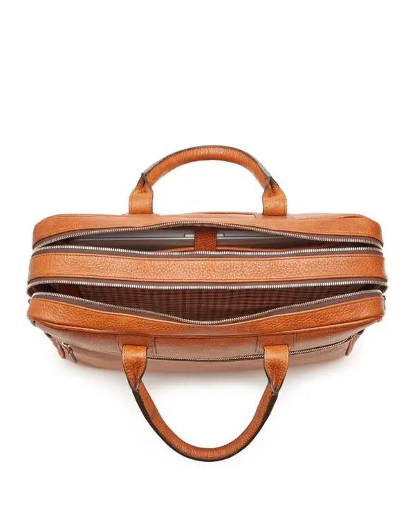 KORCHMAR Leather Laptop Briefcase - Pebbled Tan