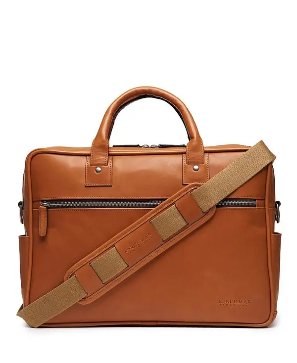 KORCHMAR Leather Laptop Briefcase - Tan