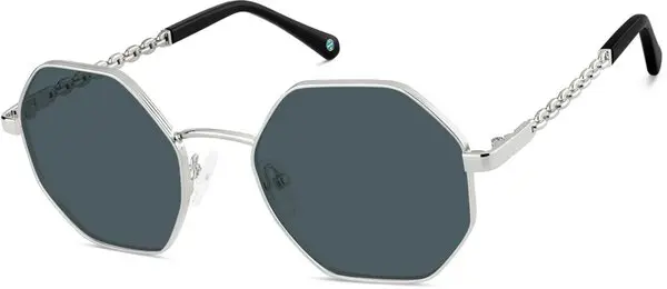 Zenni Geometric Full Rim Sunglasses - Silver
