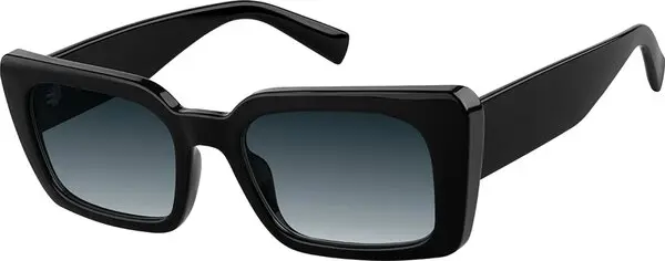 Zenni Rectangle Full Rim Sunglasses - Black