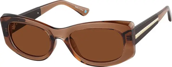 Zenni Rectangle Full Rim Sunglasses - Brown