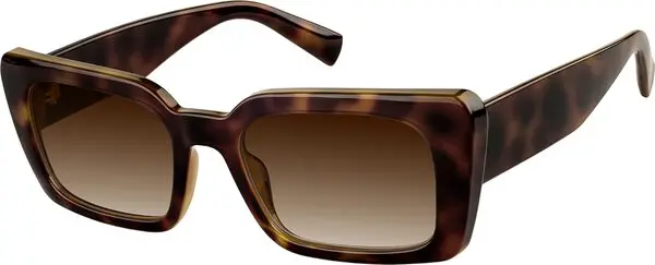 Zenni Rectangle Full Rim Sunglasses - Tortoiseshell