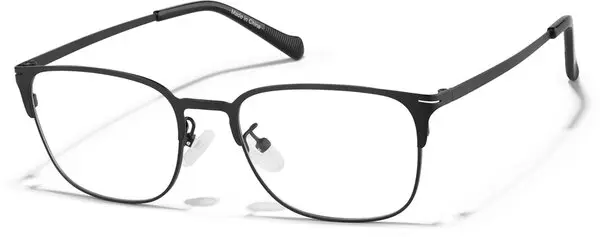 Zenni Square Full Rim Stainless Steel Eyeglasses - Black