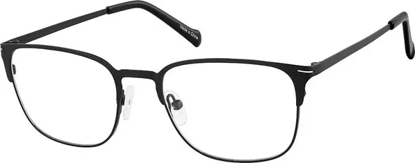 Zenni Square Full Rim Stainless Steel Eyeglasses - Black