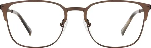 Zenni Square Full Rim Stainless Steel Eyeglasses - Brown