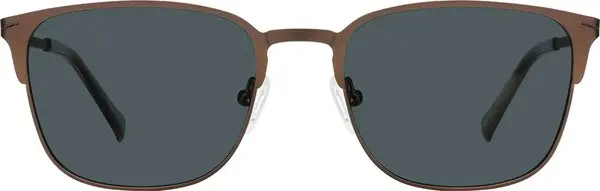Zenni Square Full Rim Stainless Steel Eyeglasses - Brown