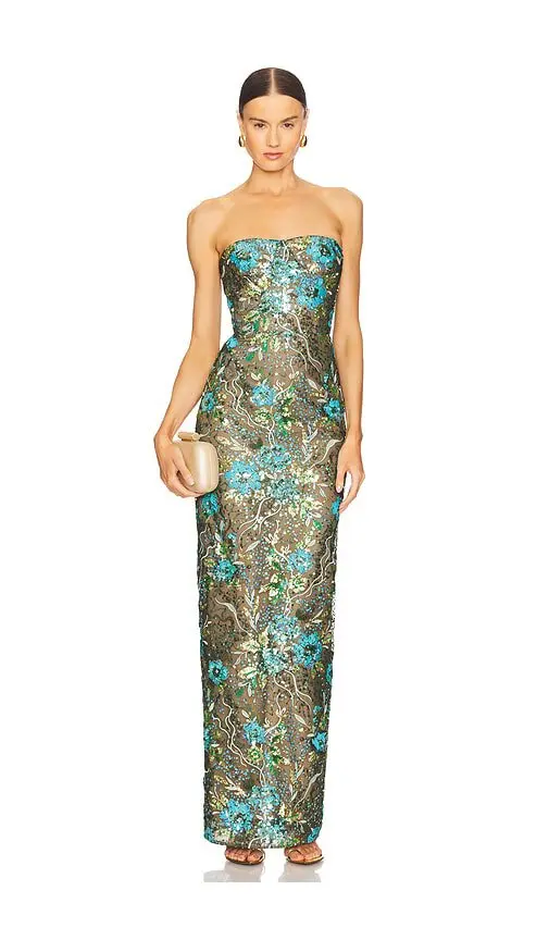 BRONX BANCO Dahlia Embroidered And Sequined Maxi Dress