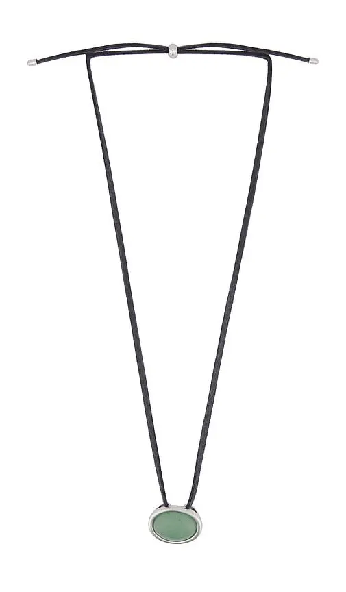 LUV AJ Sunset Stone Cord Necklace - Green & Silver