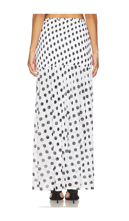 AFRM Quincy Polka Dot Maxi Skirt - Blanc Dot