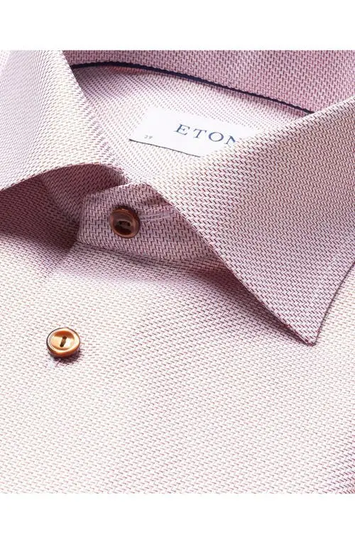 Eton Classic Fit Red Cotton Dobby Dress Shirt