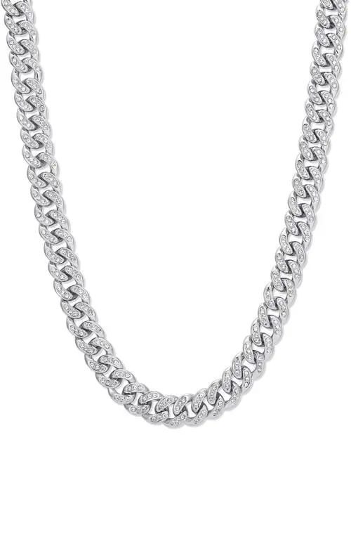 BROOK & YORK Cubic Zirconia Chain Link Necklace - Silver