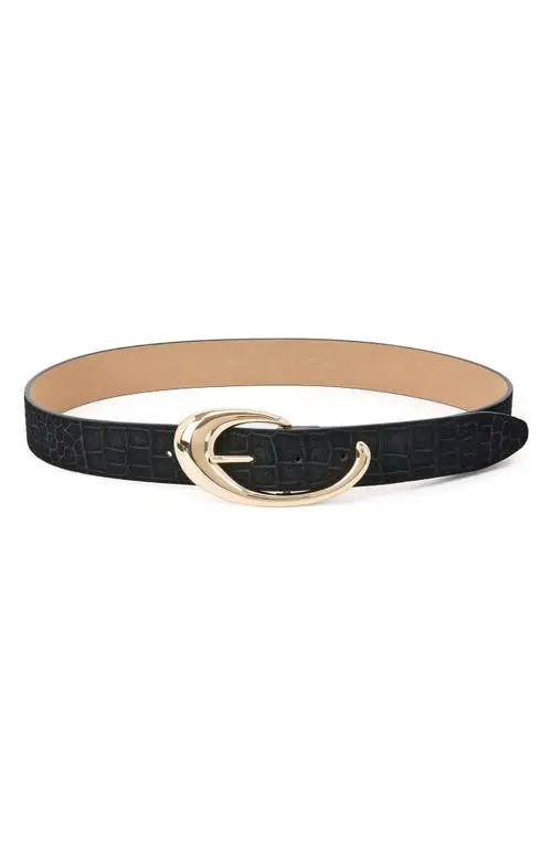 Ettika Sculpted Flow Leather Belt - Black And Gold