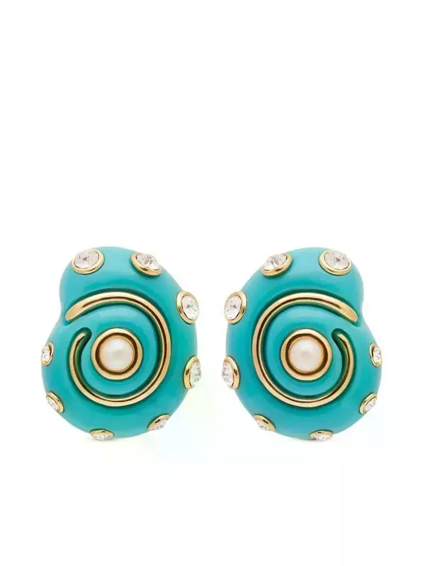 KENNETH JAY LANE Crystal-embellished Clip-on Earrings - Blue