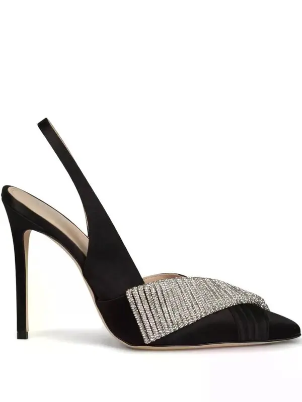 HIBOURAMA 100mm Crystal-embellished Slingback Pumps