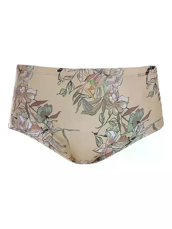 AMIR SLAMA Floral-print Swim Briefs - Neutrals