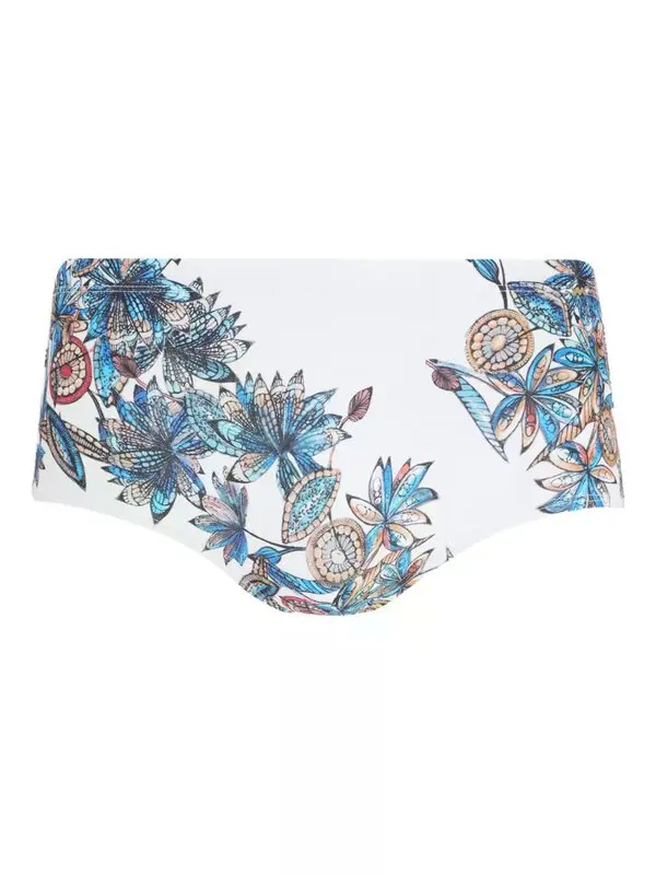 AMIR SLAMA Floral-print Swim Briefs - White