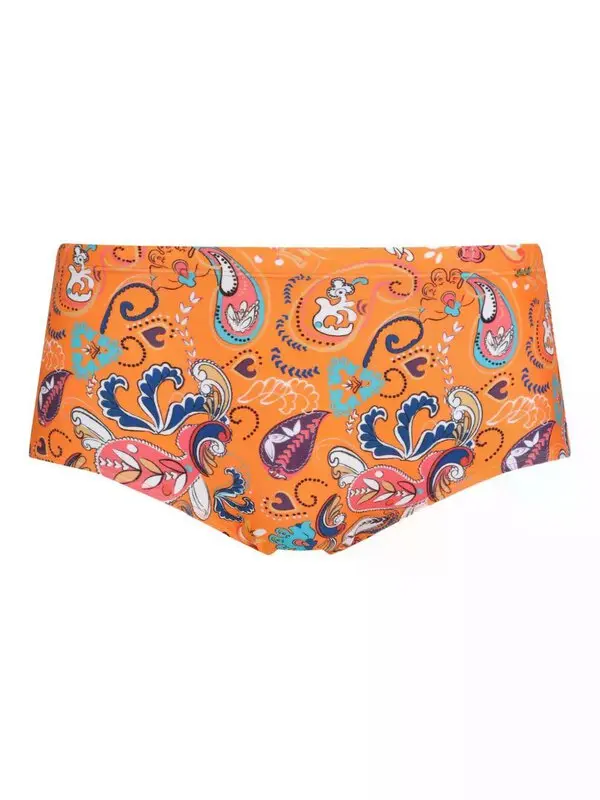 AMIR SLAMA Paisley-print Swim Briefs - Orange