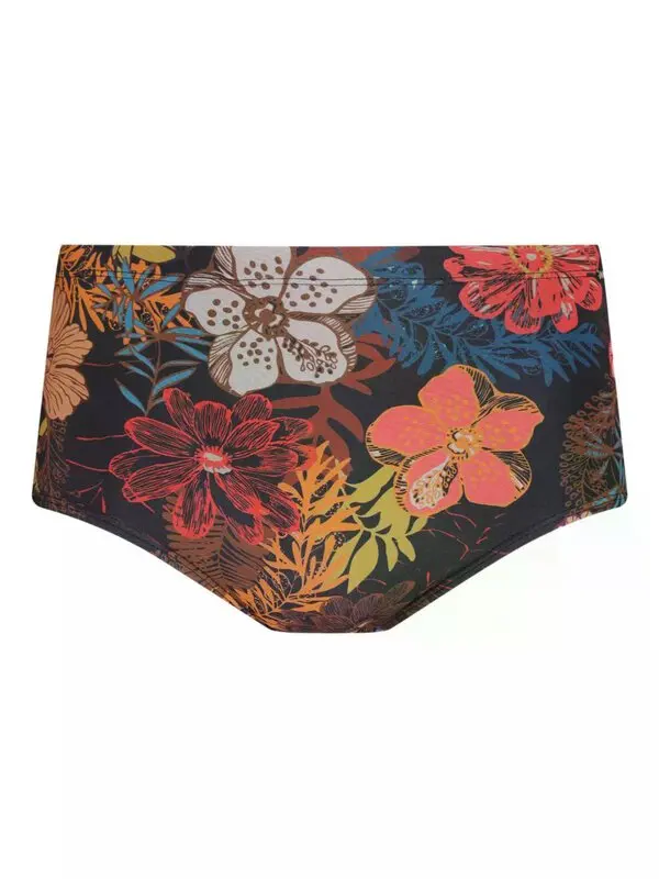 AMIR SLAMA Floral-print Swim Briefs - Black