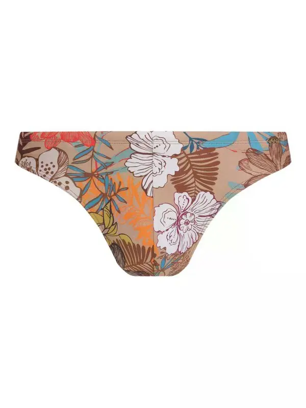 AMIR SLAMA Floral-print Swimming Trunks - Neutrals