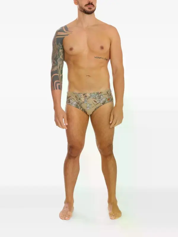 AMIR SLAMA Floral-print Swim Briefs