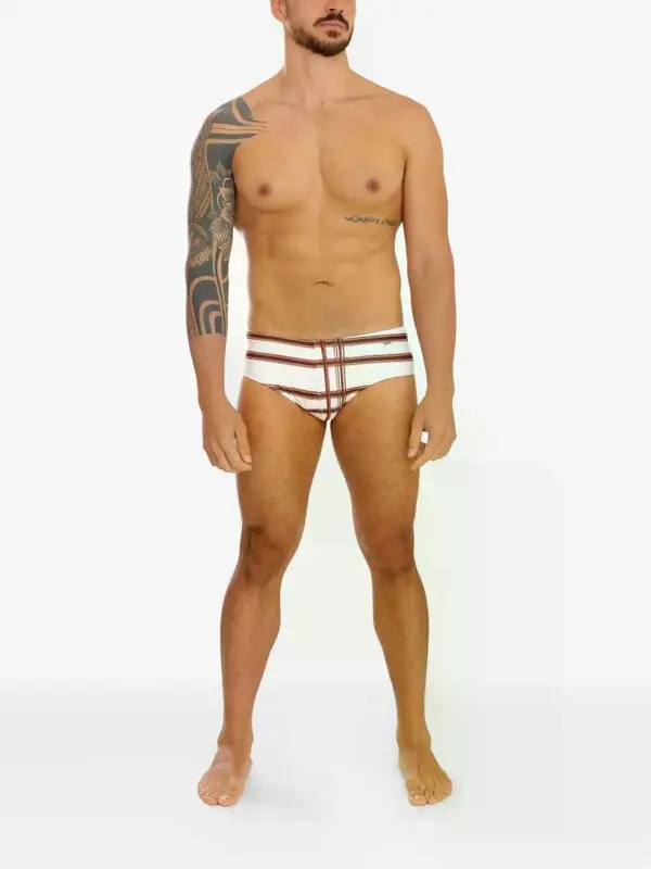 AMIR SLAMA Plaid-print Swim Briefs