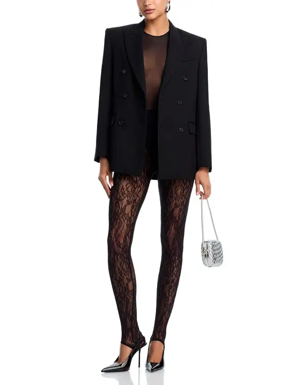 Wardrobe.NYC Lace Tights - Black