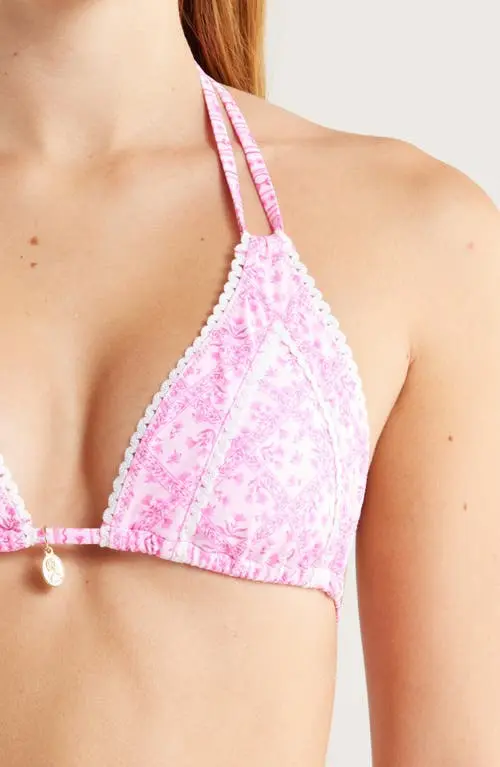 KULANI KINIS Lace Trim Halter Bikini Top