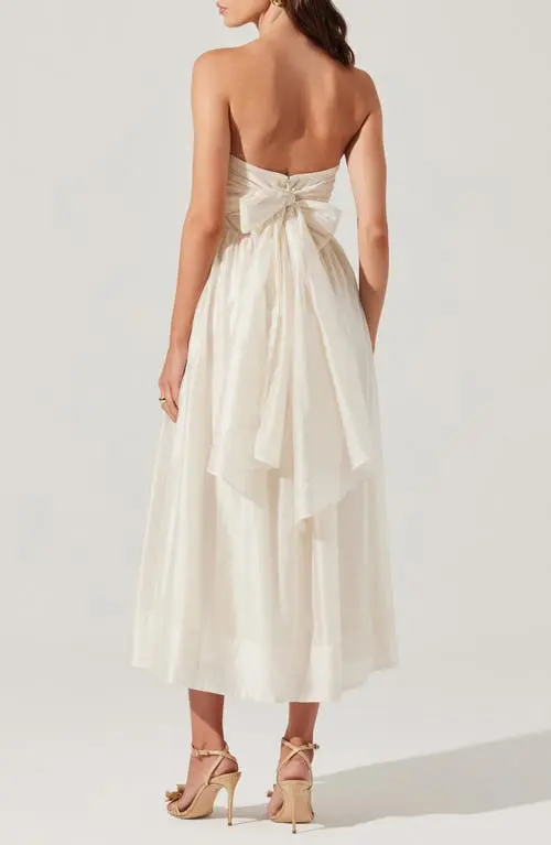 strapless open back dress Black Shimmer Pleated V-Neck Gown