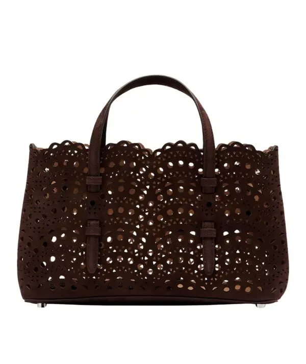 Alaïa Mina 25 Vienne Wave Small Suede Tote Bag
