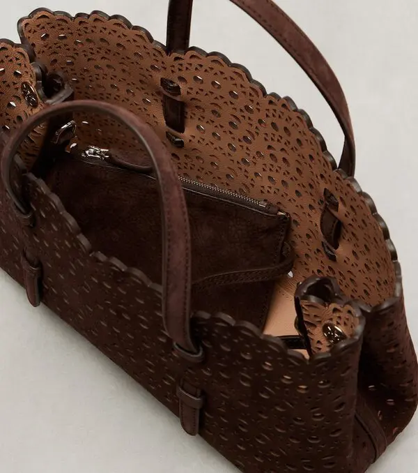 Alaïa Mina 25 Vienne Wave Small Suede Tote Bag