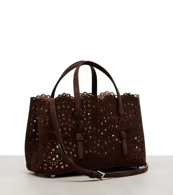 Alaïa Mina 25 Vienne Wave Small Suede Tote Bag