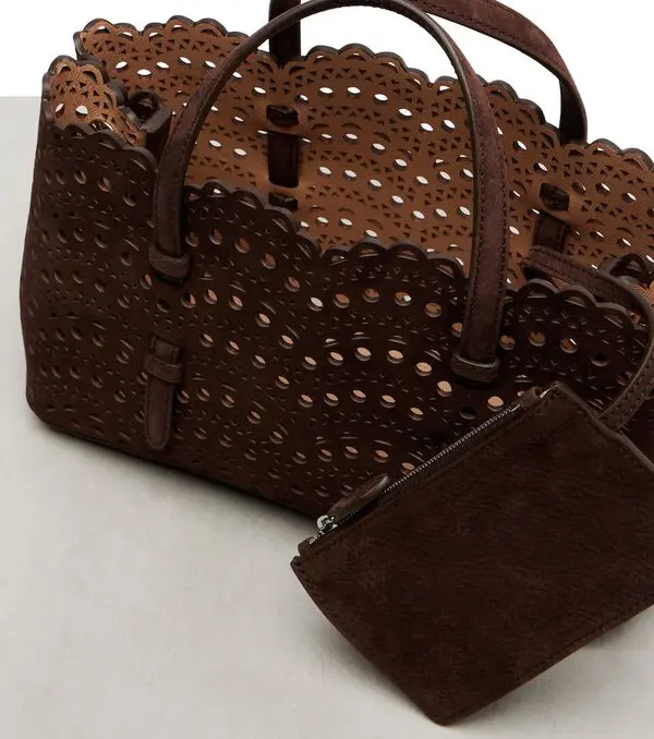 Alaïa Mina 25 Vienne Wave Small Suede Tote Bag