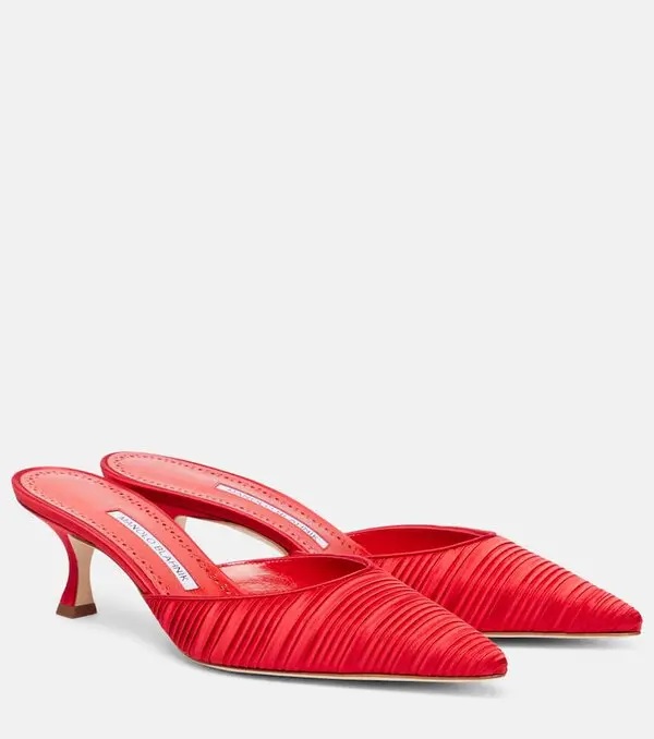 Manolo Blahnik Carolyne 50 Satin Mules