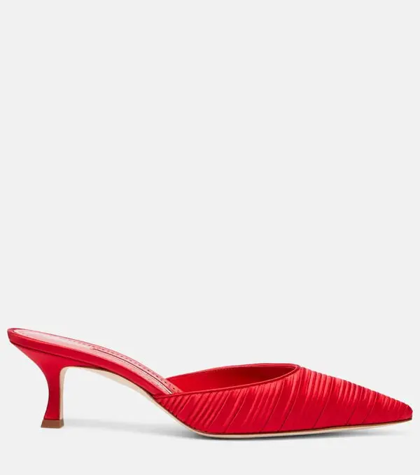 Manolo Blahnik Carolyne 50 Satin Mules