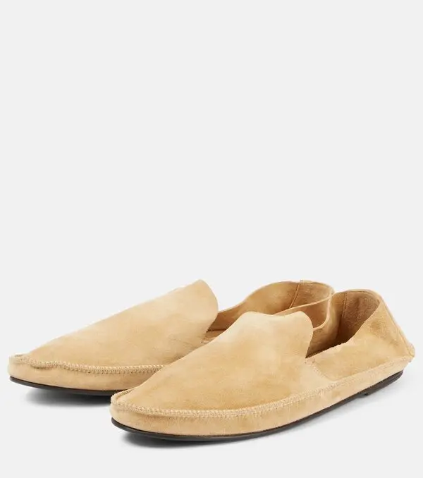 THE ROW Tyler Suede Loafers - Beige