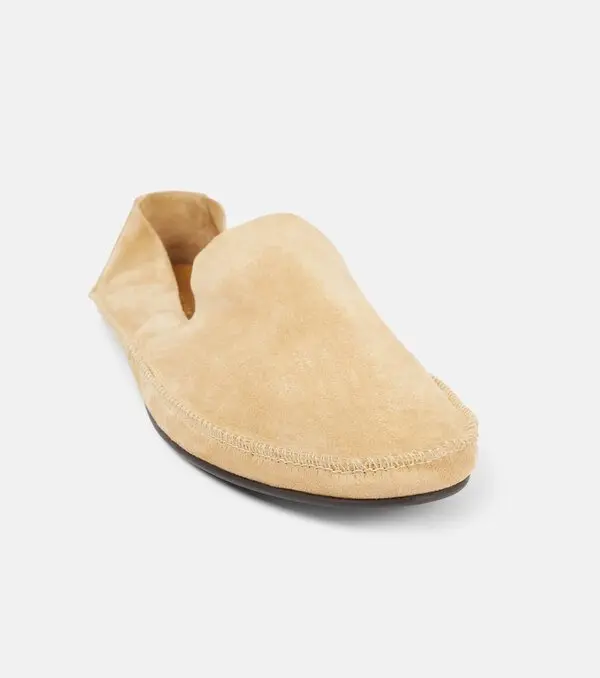 THE ROW Tyler Suede Loafers - Beige