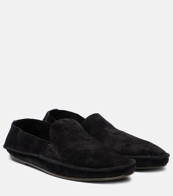 THE ROW Tyler Suede Loafers - Black