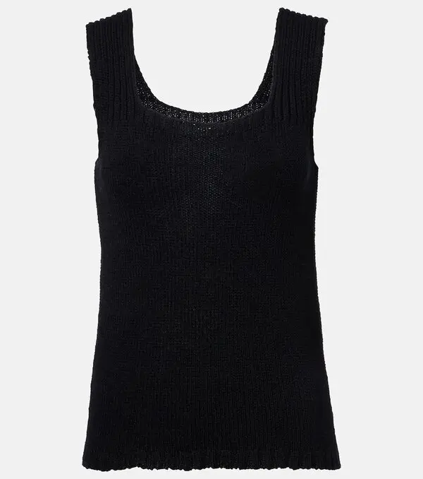 Khaite Wil Knitted Cotton Top - Black