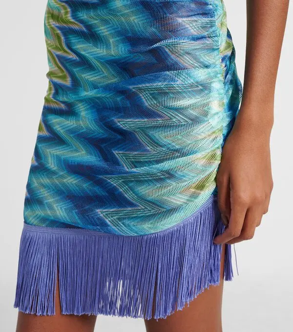 Missoni Zigzag Fringed Sheer Minidress